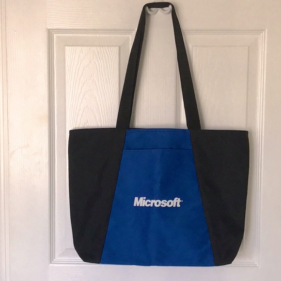 Microsoft | Accessories | Microsoft Y2k Unused Vintage Blue Black Tote ...